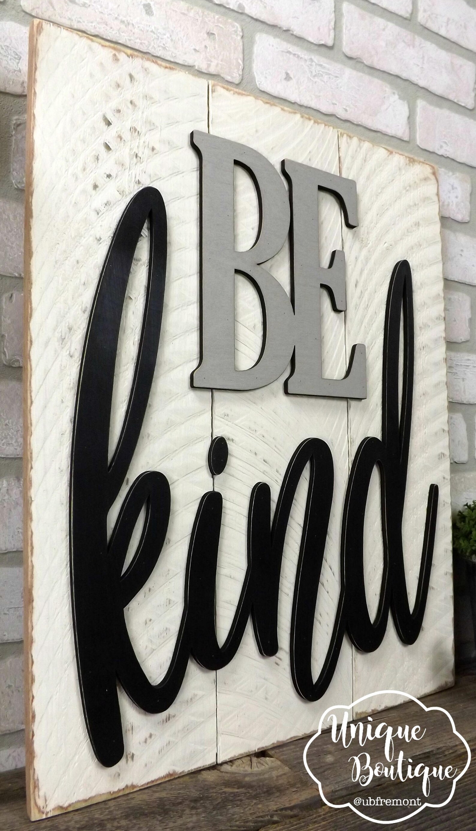 BE Kind Rustic Shiplap Sign, Painted Wood Sign, Farmhouse Wall Decor ...