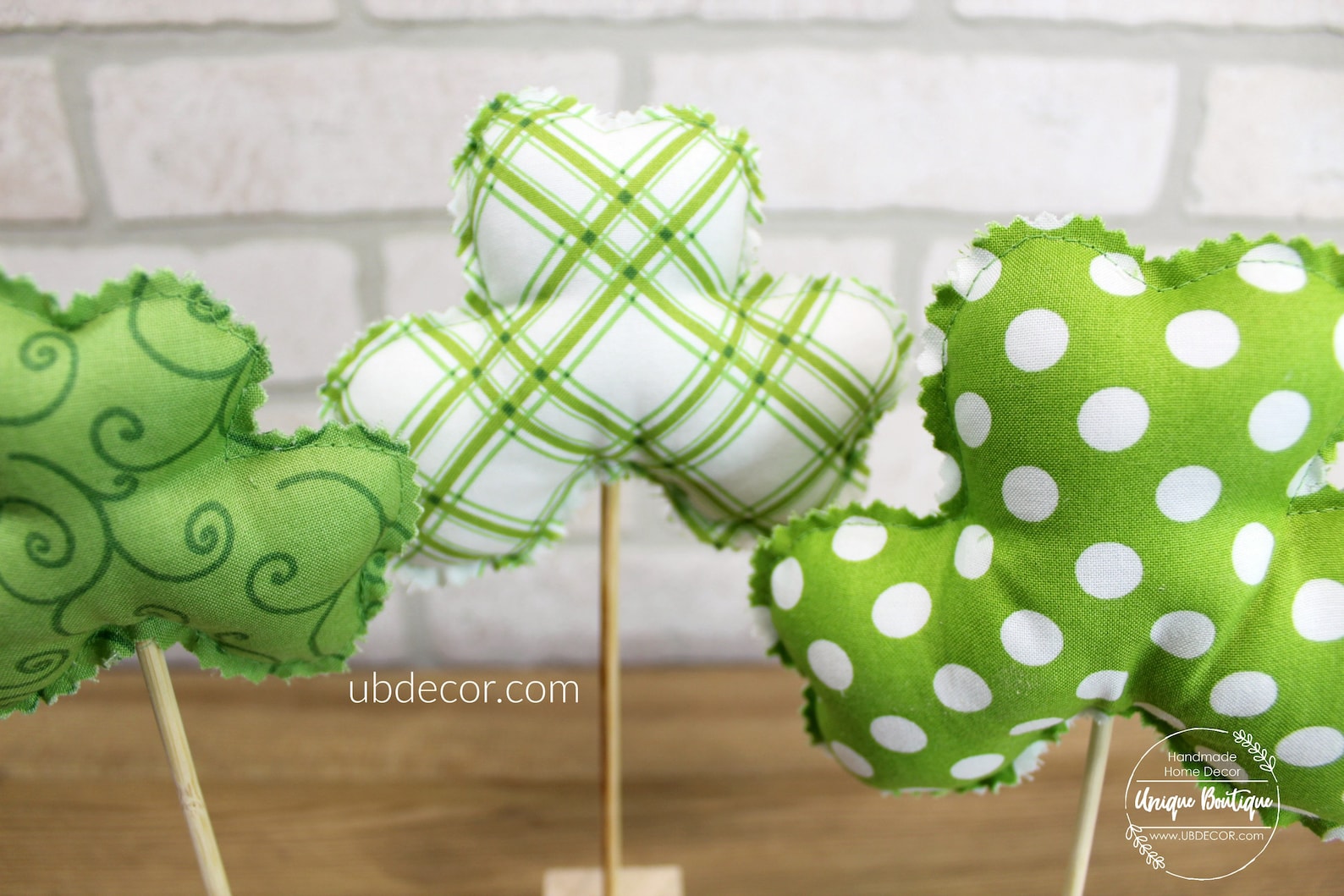 Green Fabric Shamrocks, Set of 3, St. Patrick's Day Farmhouse Decor, St ...