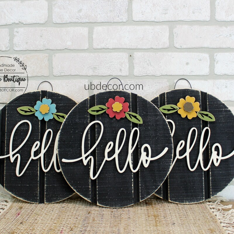 Hello Door Sign - Etsy