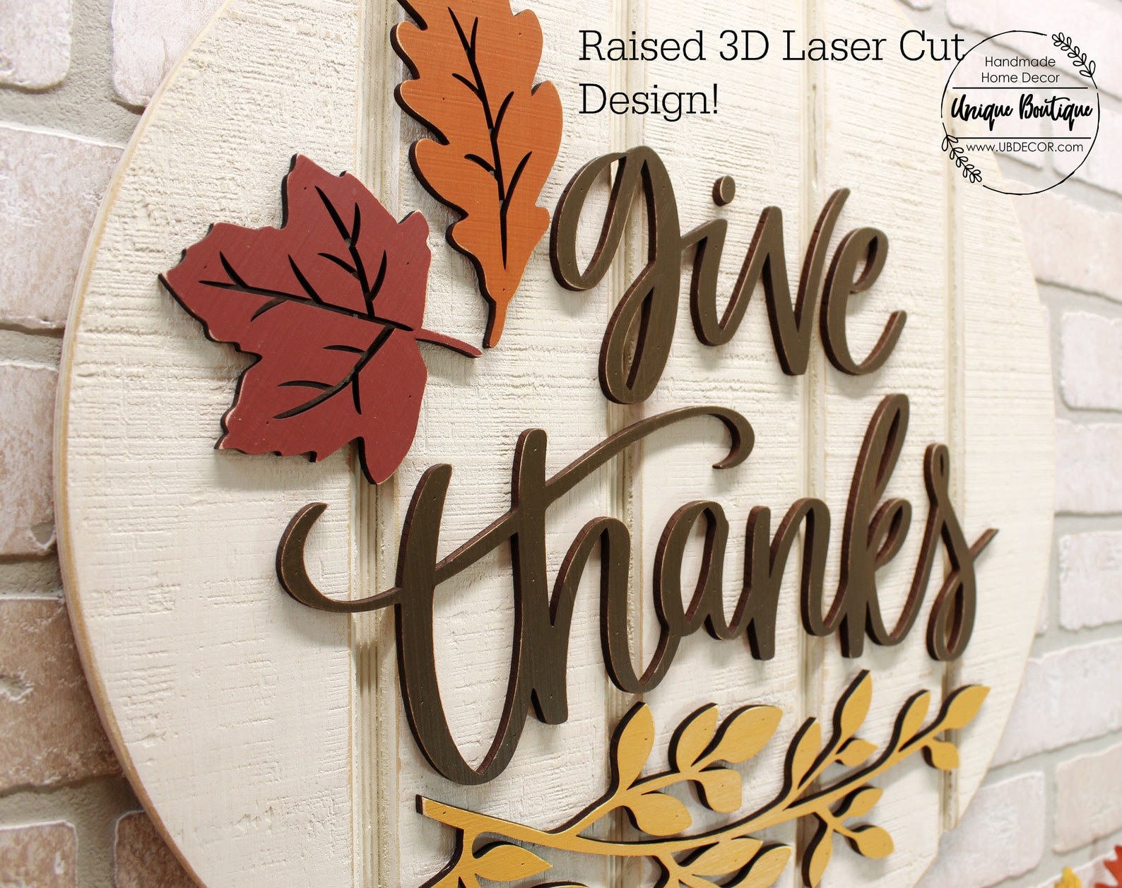 Give Thanks Door Sign Fall Door Hanger Autumn Fall Leaves - Etsy