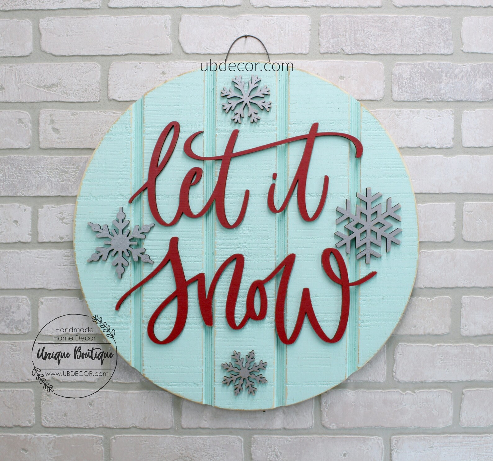Let It Snow Door Sign Snowflake Door Hanger Modern Rustic - Etsy
