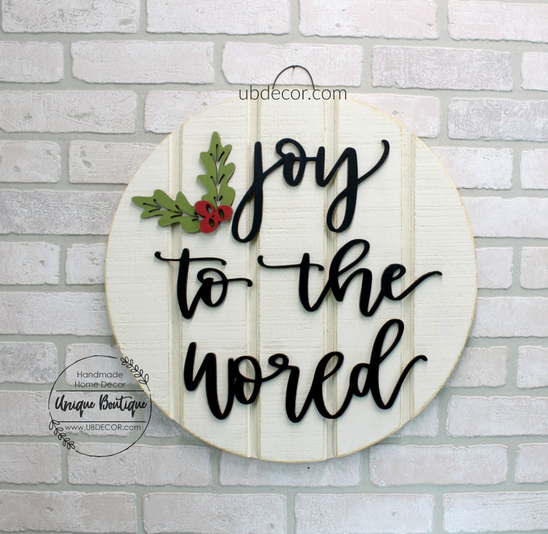 Joy to the World Door Sign Farmhouse Christmas Decor Front - Etsy