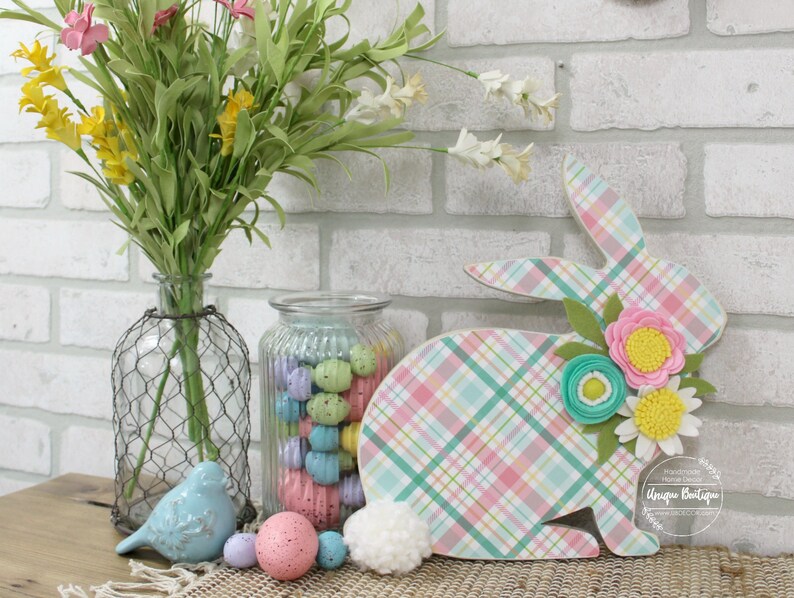 Easter Bunny Spring Sign Rustic Wall Hanging 11 | Etsy