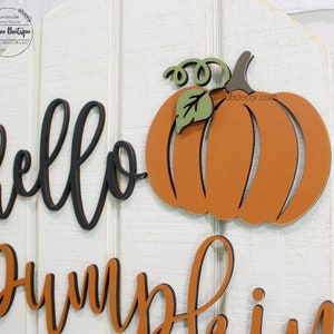 Hello Pumpkin Door Sign, Front Door Decor, Fall Door Hanger, Hello Fall ...