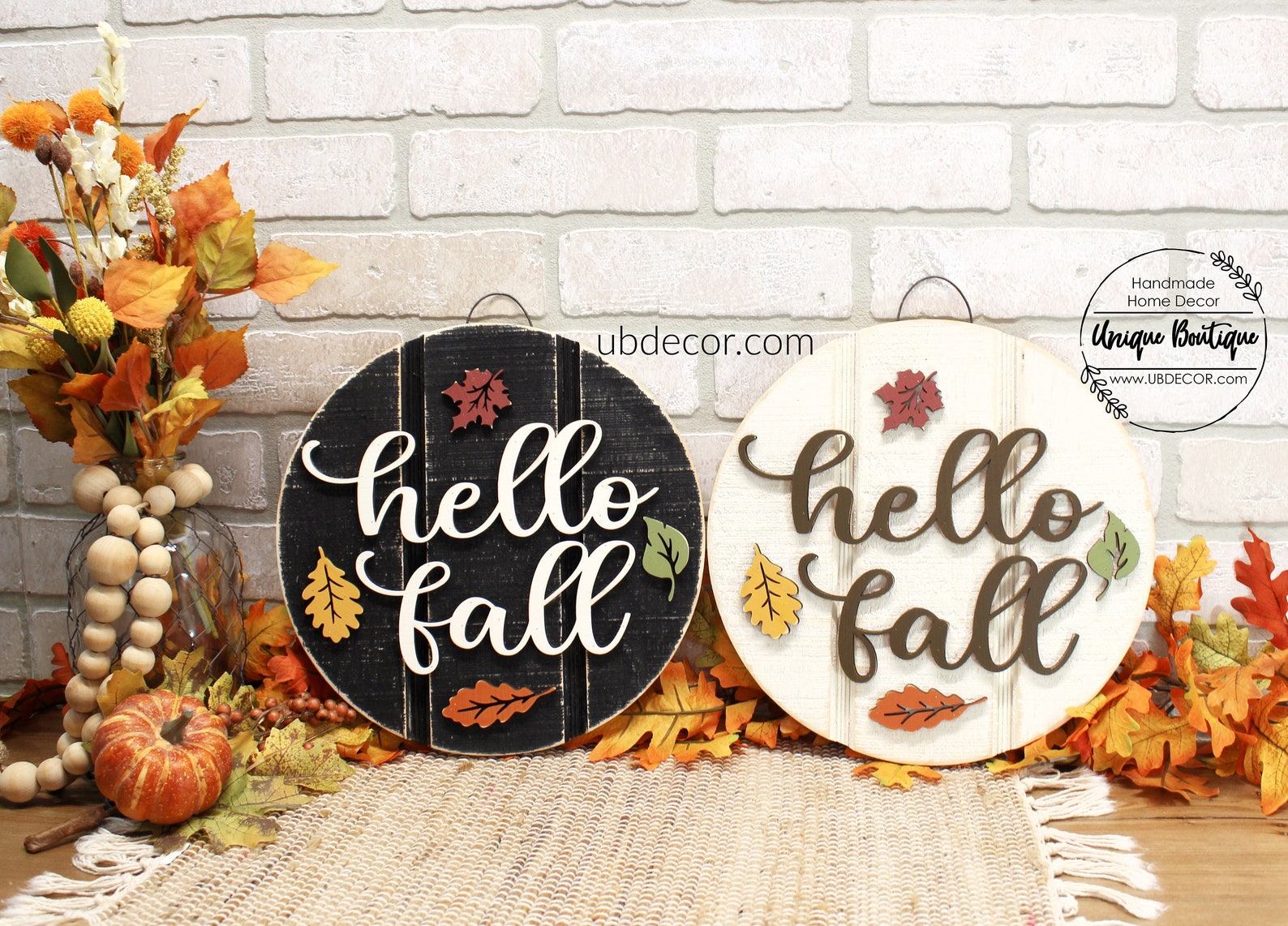Fall Decor, Hello Fall Door Sign, 11" Small Wood Sign, Mini Hello Fall ...