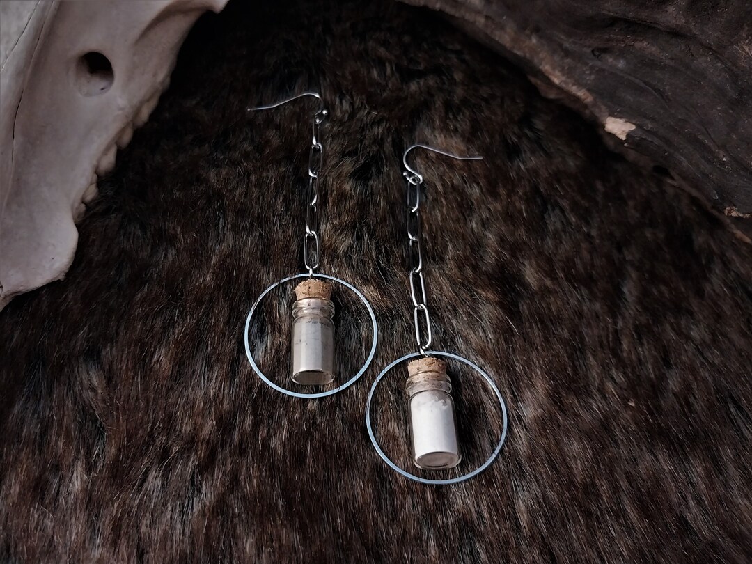 Ash and Bone Dust Vial Earrings - Etsy