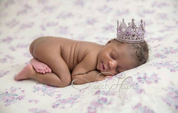 Lilac Princess Crown Lavender Newborn Crown Newborn Photo Prop Newborn Lace Crown Girl Lace Crown Newborn Props Infant Props Etsy