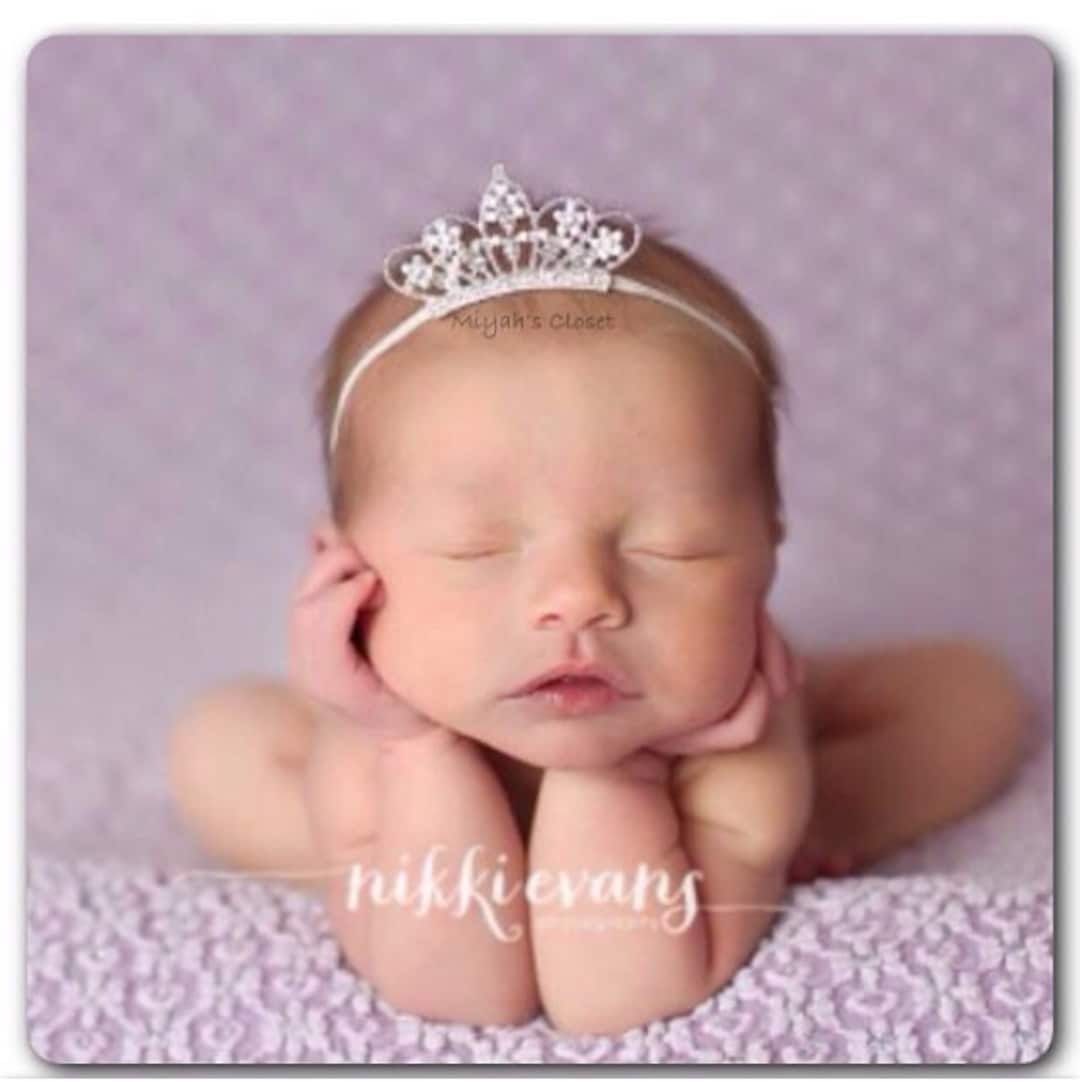 Tiara Baby Headband, Tiny Newborn Headband, Princess Newborn, Headband ...