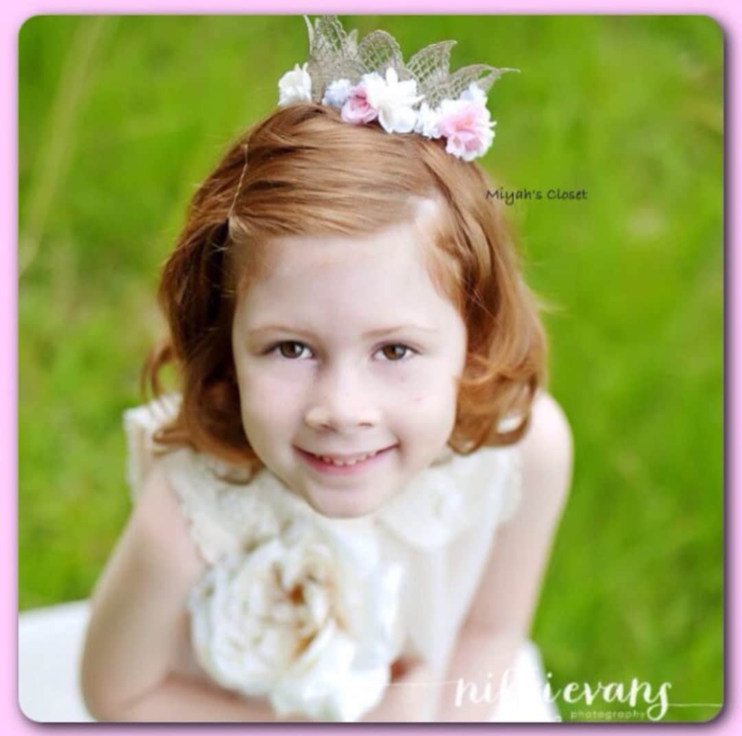 Flower Lace Crown Vintage Lace Crown Floral Lace Crown Flower Girl ...