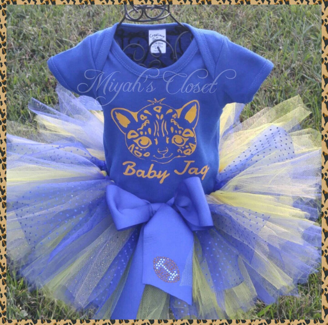Baby Jag College Inspired- Jaguar Tutu Set Gold Blue Tutu Set - Etsy