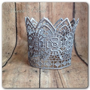 Lady of Grace ~ Silver Lace Crown Birthday Crown Newborn Crown Newborn ...