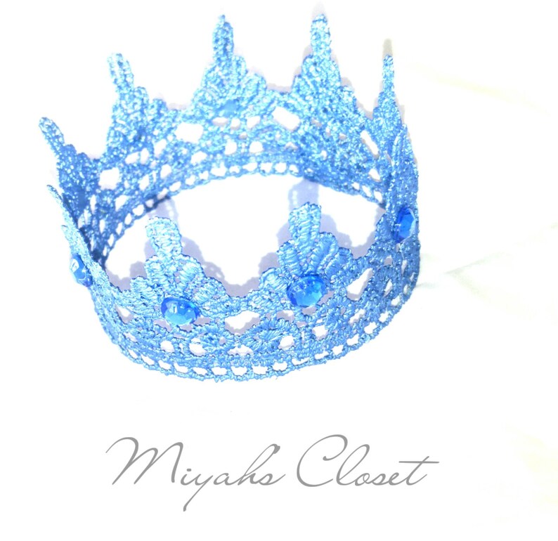 Baby Blue Lace Crown Newborn Blue Crown Newborn Light Blue - Etsy