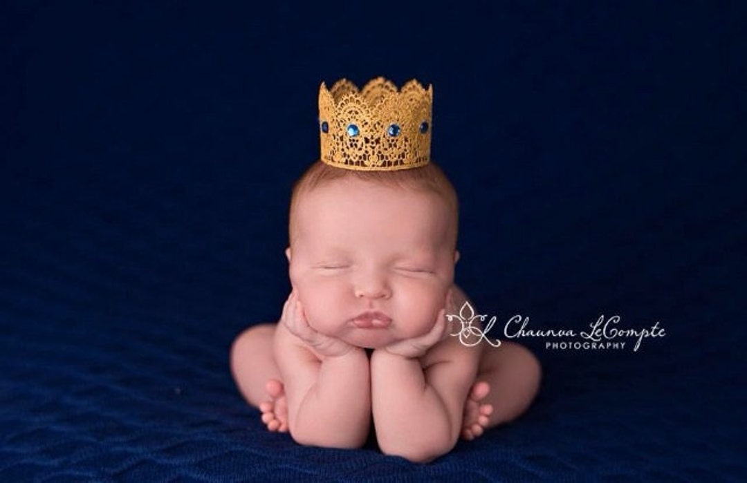 Gold Lace Newborn Crown Royal Newborn Crown Infant Prince Crown Gender ...