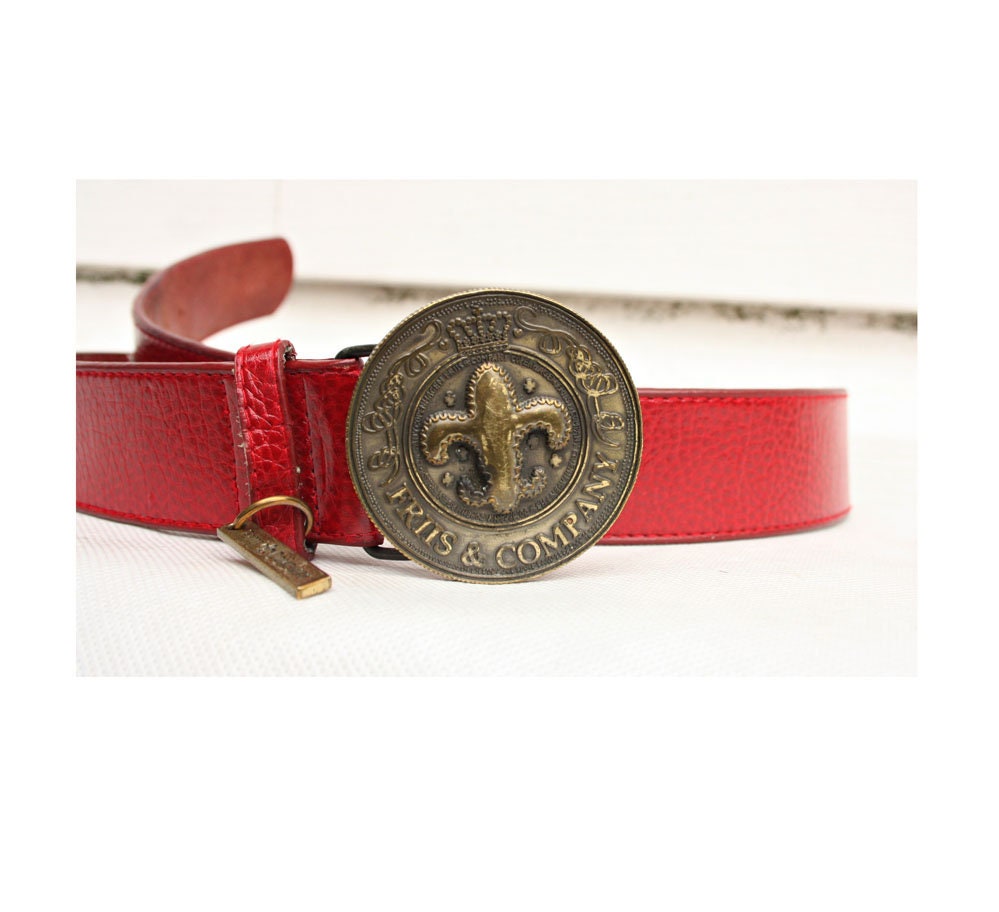 Red Vintage Unique Friis & Company Belt - Etsy UK