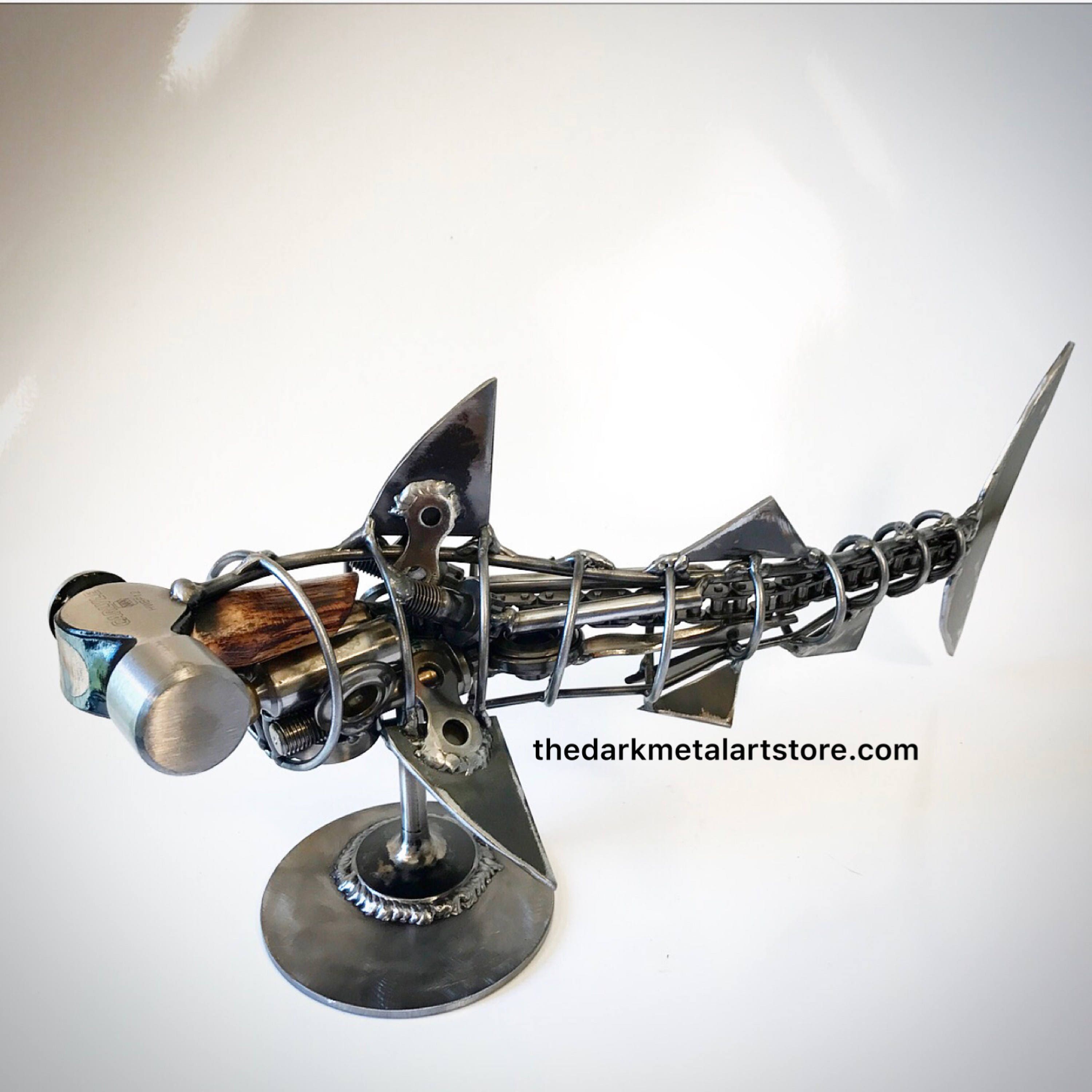 Metal Hammerhead Shark Sculpture