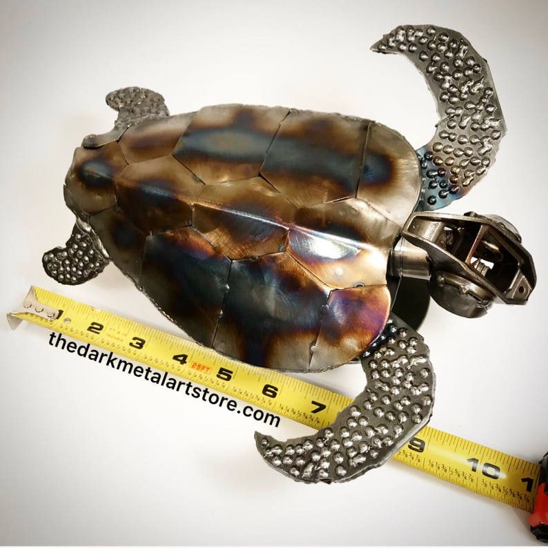 Scrap Metal Sea Turtle Sculpture: Handmade Metal Art - Etsy