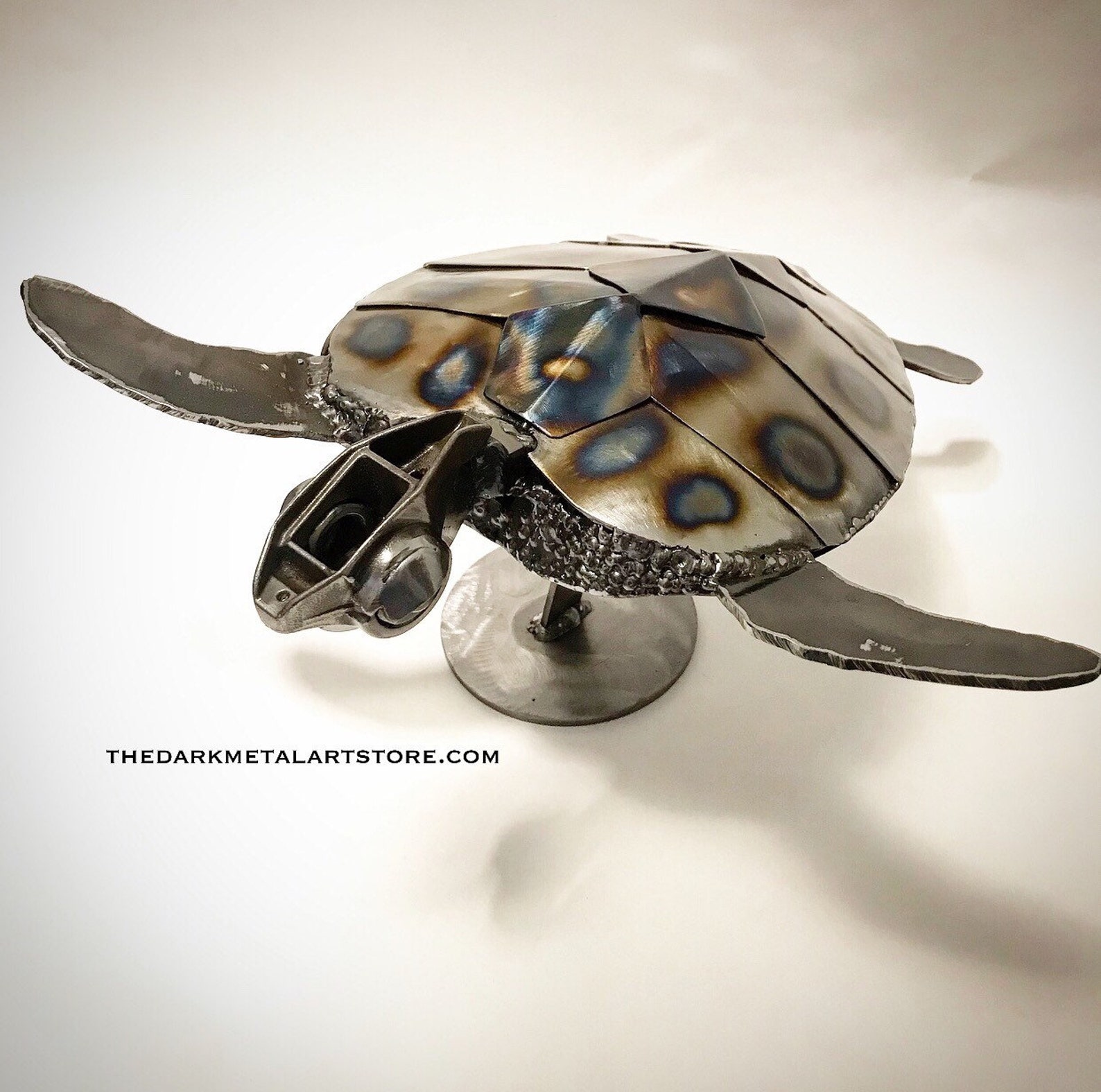 Scrap Metal Sea Turtle Sculpture: Handmade Metal Art - Etsy