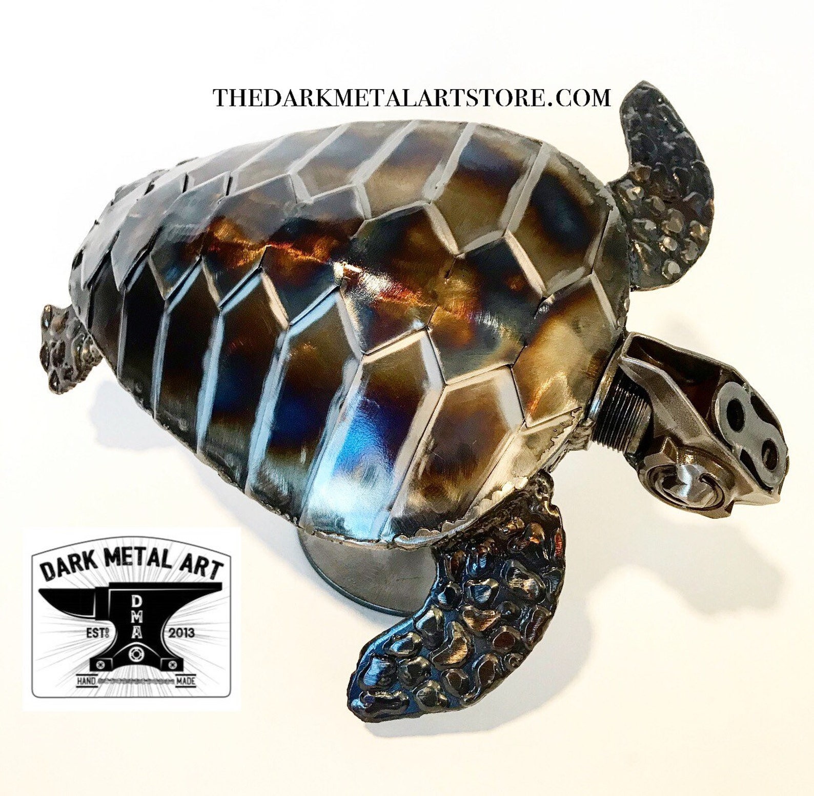 Scrap Metal Sea Turtle Sculpture: Handmade Metal Art - Etsy