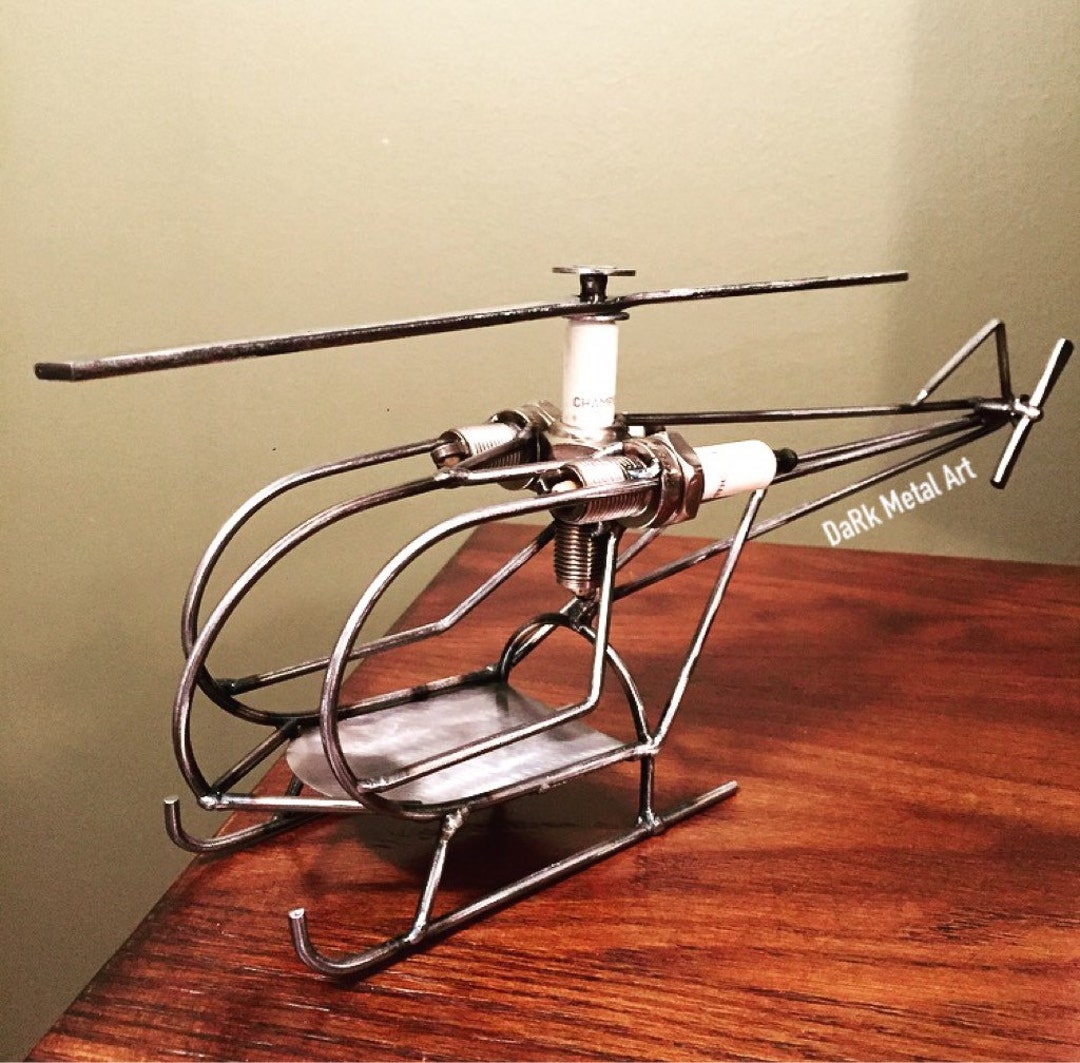 Scrap Metal Art Helicopter: Handmade Metal Sculpture - Etsy