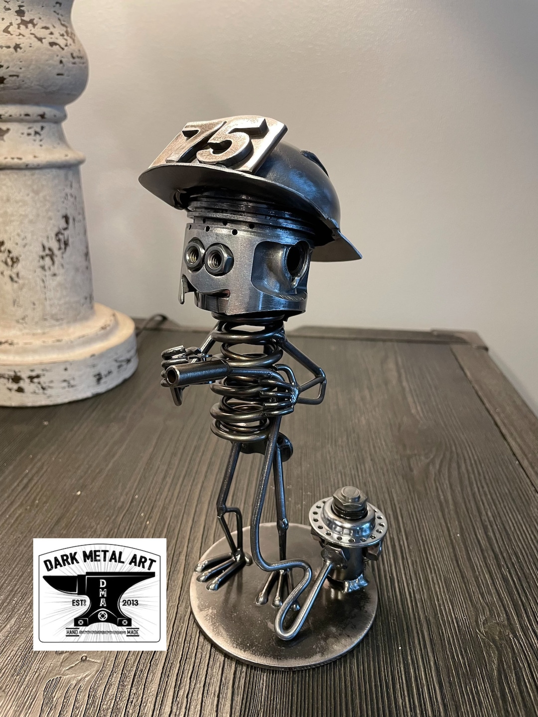 Firefighter Metal Art - Etsy