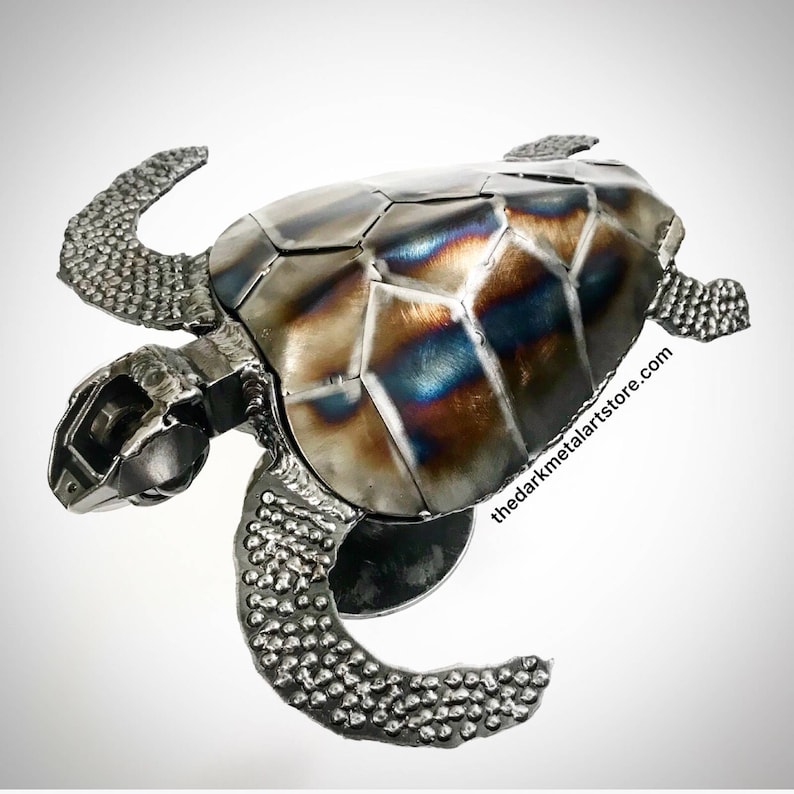Scrap Metal Sea Turtle Sculpture: Handmade Metal Art - Etsy