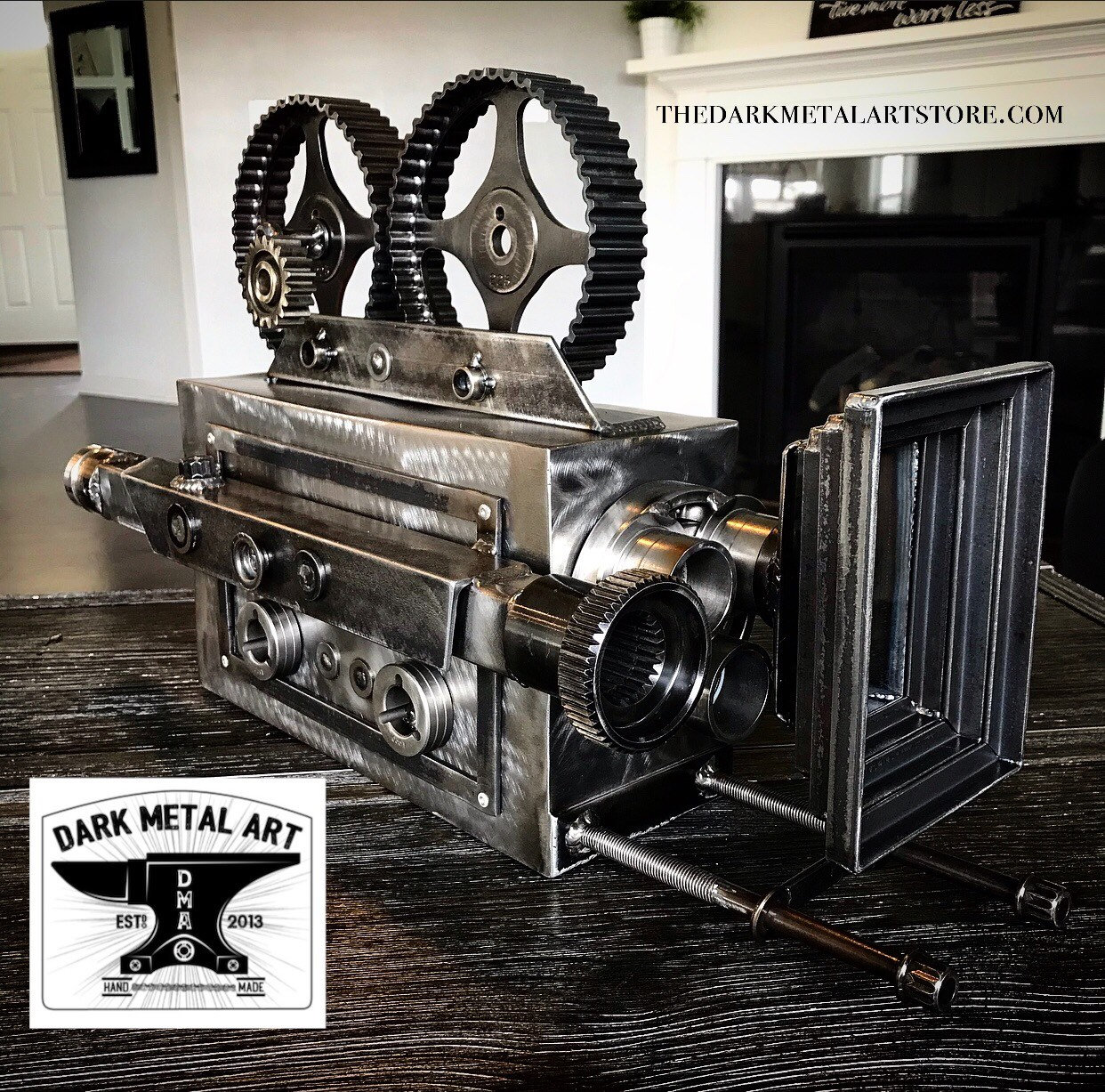Vintage Movie Camera Sculpture