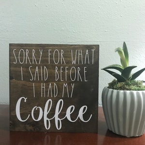 Coffee Bar Signs -funny Coffee Counter Shelf Wood Block - I Like My ...