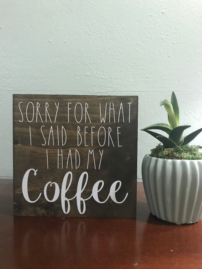 Coffee Bar Signs funny Coffee Counter Shelf Wood Block I | Etsy