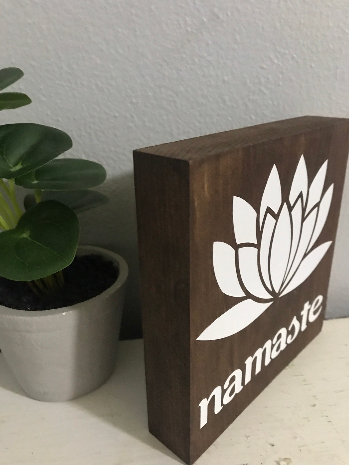 Namaste Wooden Yoga Decor Lotus Flower Sign Calming - Etsy
