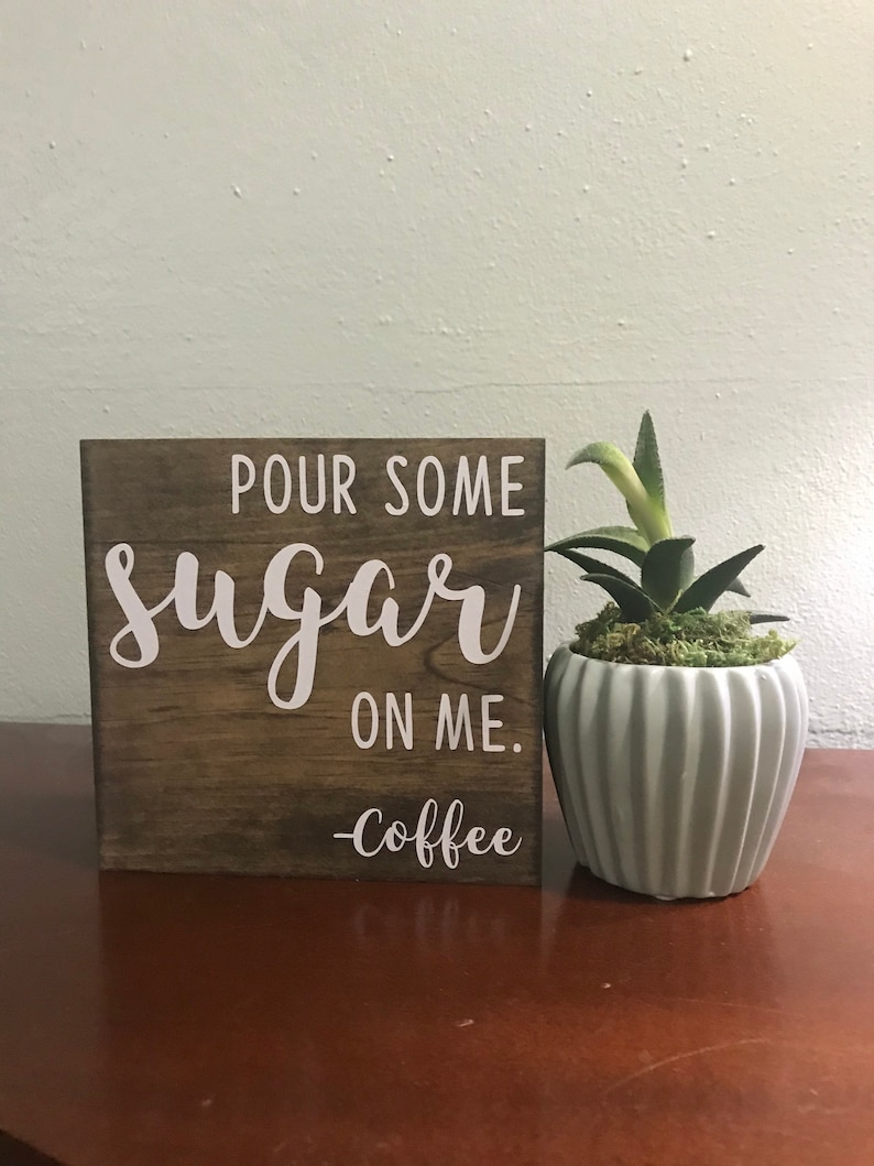 Coffee Bar Signs funny Coffee Counter Shelf Wood Block I | Etsy