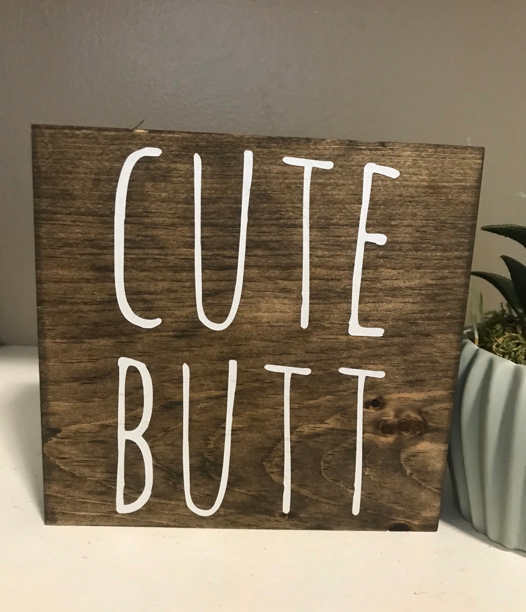 Cute Butt Funny Bathroom Sign- Freestanding Sign - Wooden Sign ...