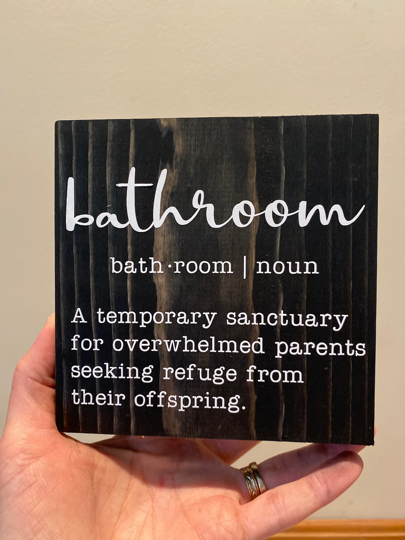 Bathroom Definition Sign - Parents Bathroom Sign - Freestanding Sign ...