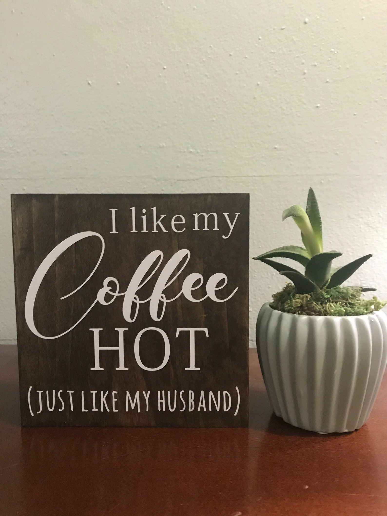 Coffee Bar Signs -funny Coffee Counter Shelf Wood Block - I Like My ...