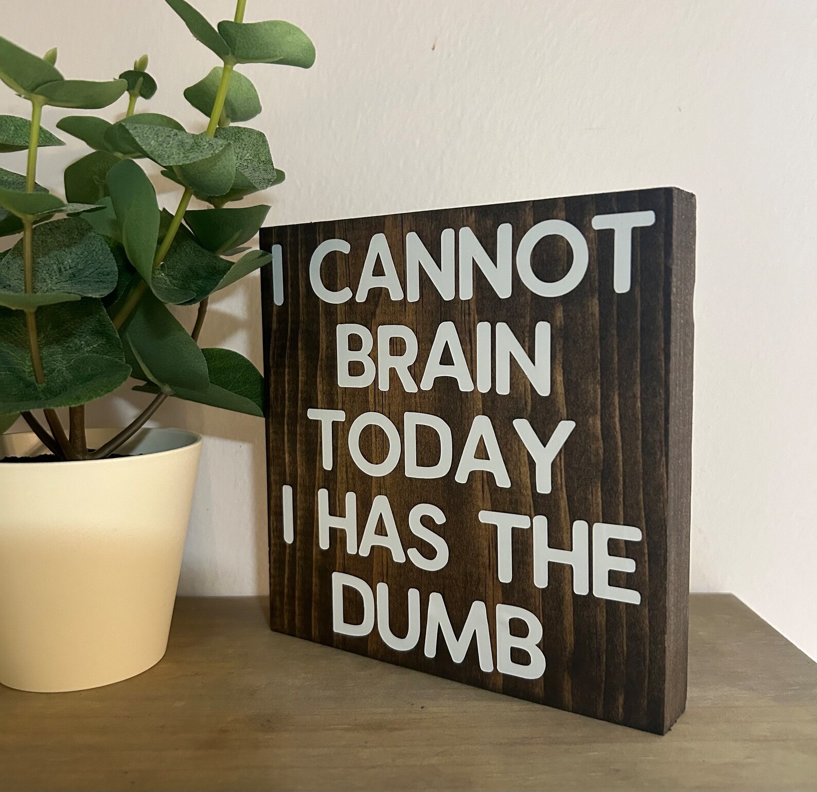 I Cannot Brain Today I Had the Dumb Sign -office Decor -funny Desk Sign ...