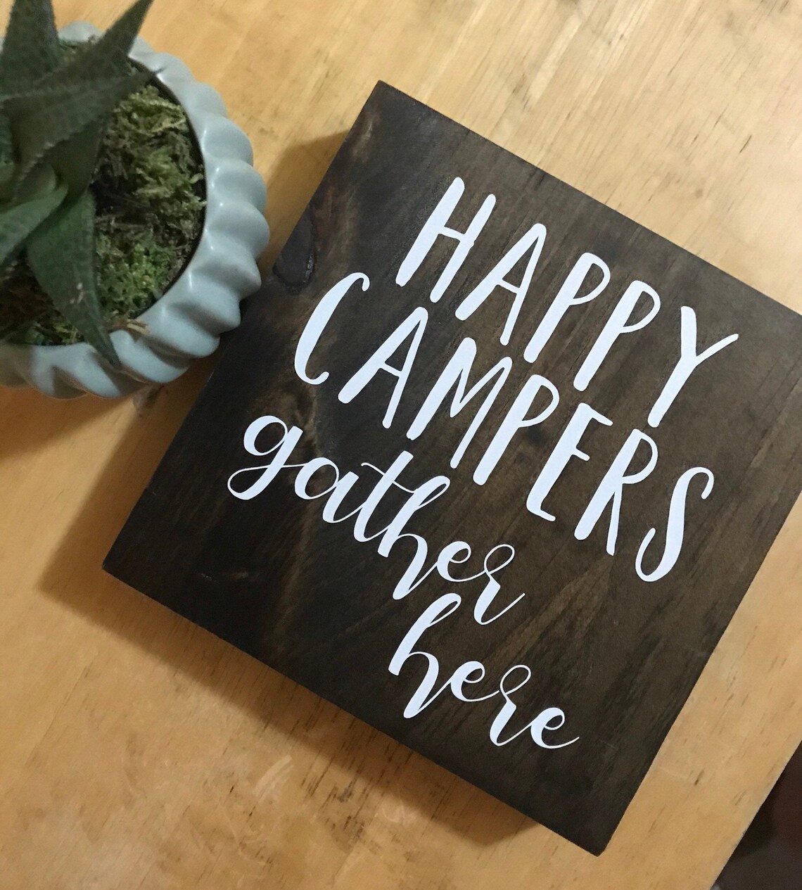 Campsite Sign Happy Campers Gather Here Rustic Camper Sign | Etsy