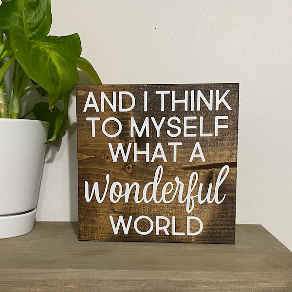 What a Wonderful World Sign - Etsy