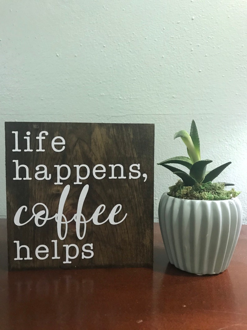 Coffee Bar Signs funny Coffee Counter Shelf Wood Block I | Etsy