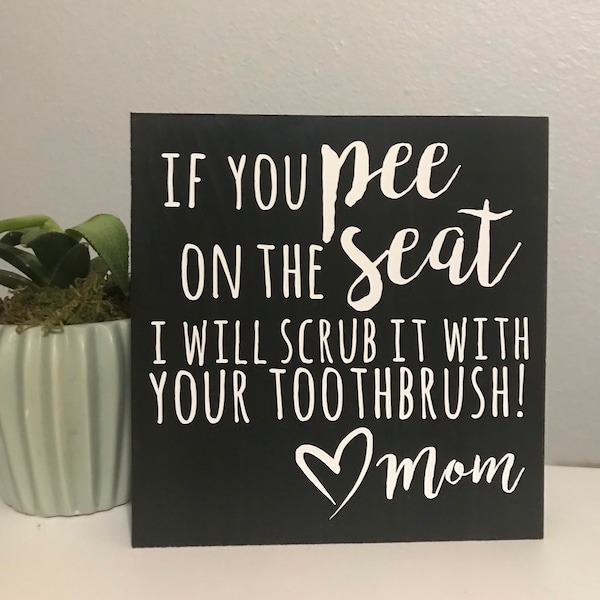 Sit Down Pee Sign - Etsy