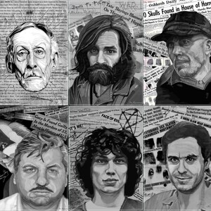 Set of Ten Serial Killer Prints series 1 - Etsy