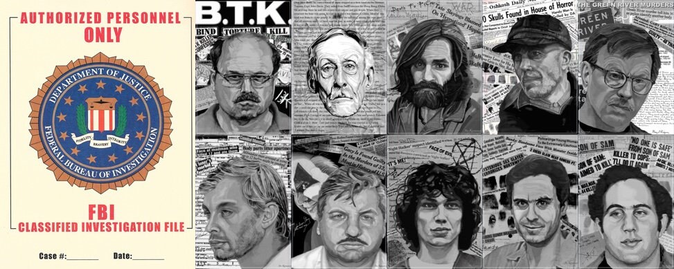 Set of Ten Serial Killer Prints series 1 - Etsy