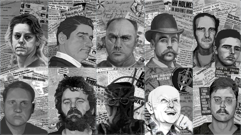 Full Set of Series 2 Serial Killer Prints - Etsy