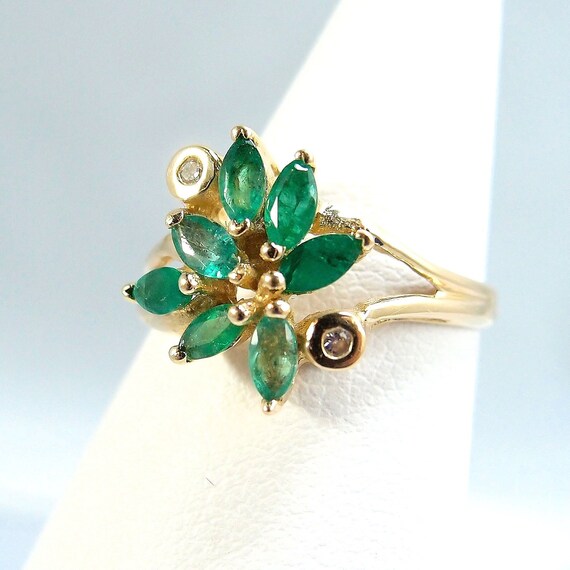 Genuine Gemstones 18K Solid Gold Ring Stamped Fine Gold - Etsy