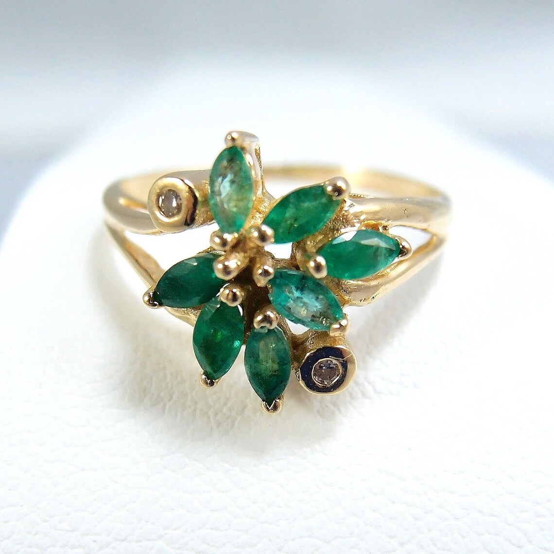 Genuine Gemstones 18K Solid Gold Ring Stamped Fine Gold - Etsy