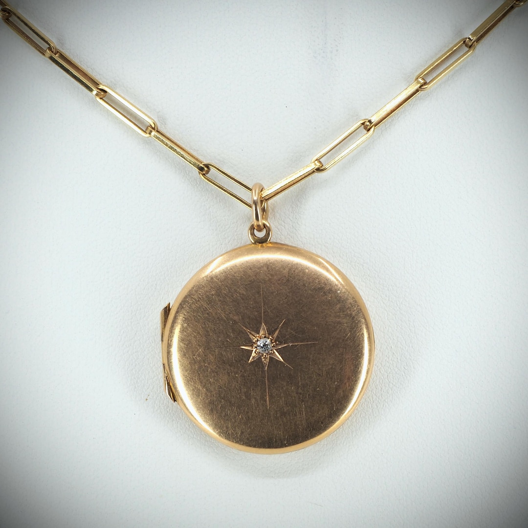 Victorian 15K Solid Gold Opening Locket WWI British Memento Hallmarked ...