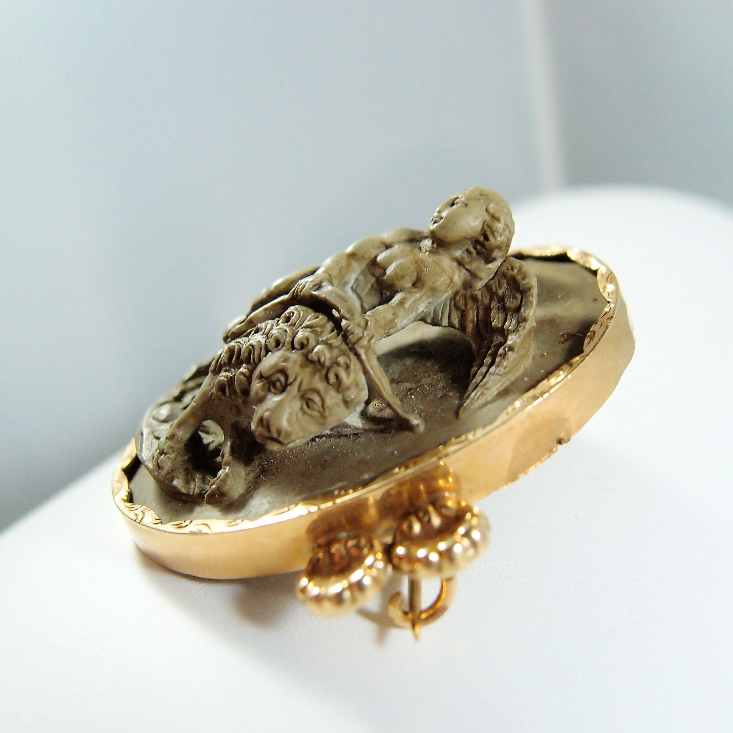 Museum quality Italian Lava cameo set Brooch and earring | Etsy