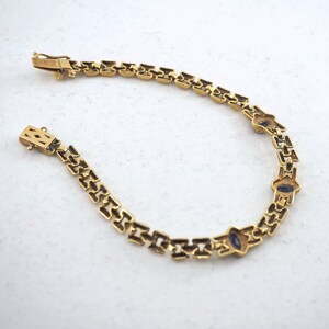 Attractive 18K Solid Gold Bracelet With Natural Sapphires and Diamonds ...