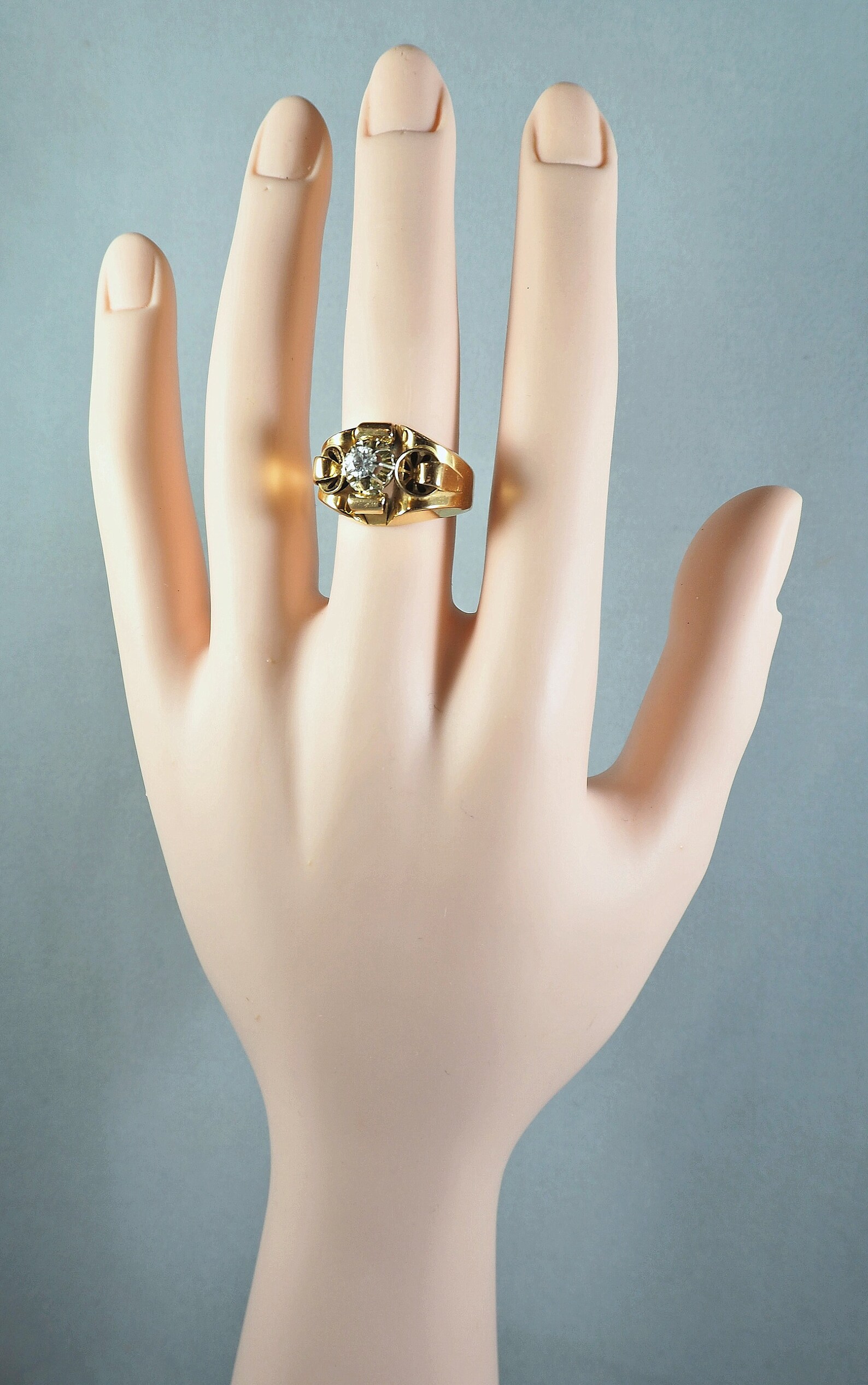 Stunning Tank Ring Stamped 18K Solid Gold Old European Cut - Etsy