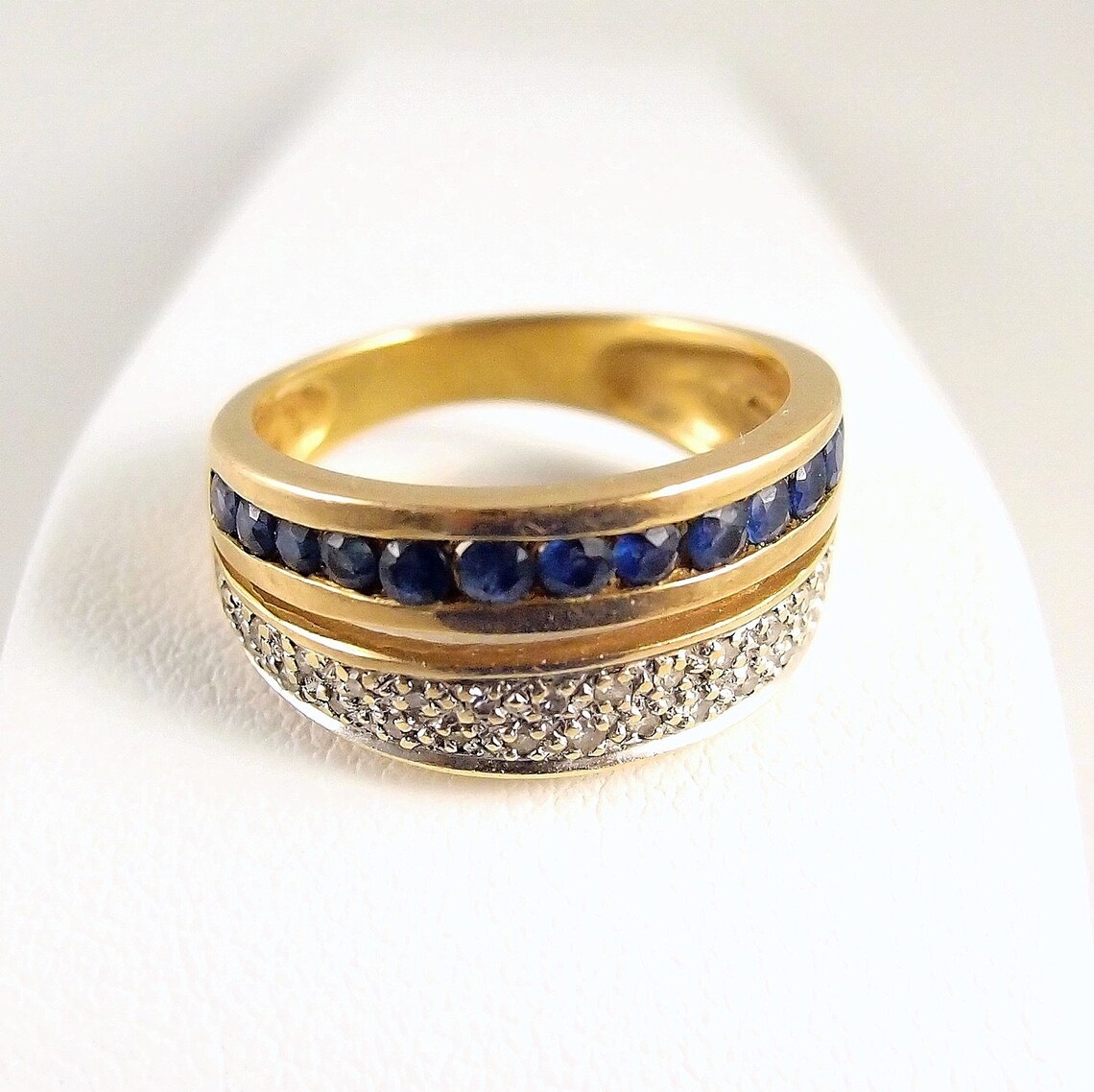 Retro Period 18K Solid Gold Double Ring Stamped Natural - Etsy