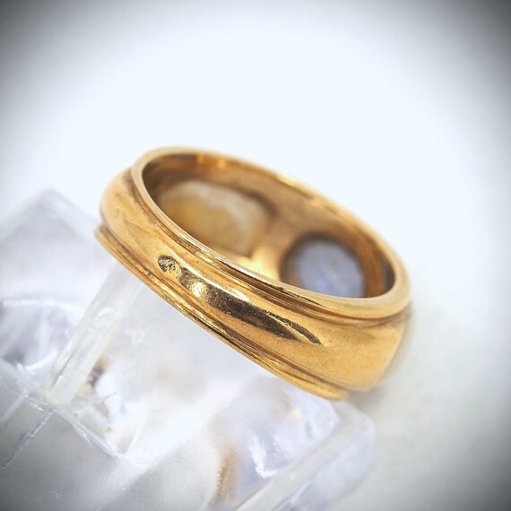 Rare Art Deco cordierite ring in 18K stamped solid go… - Gem