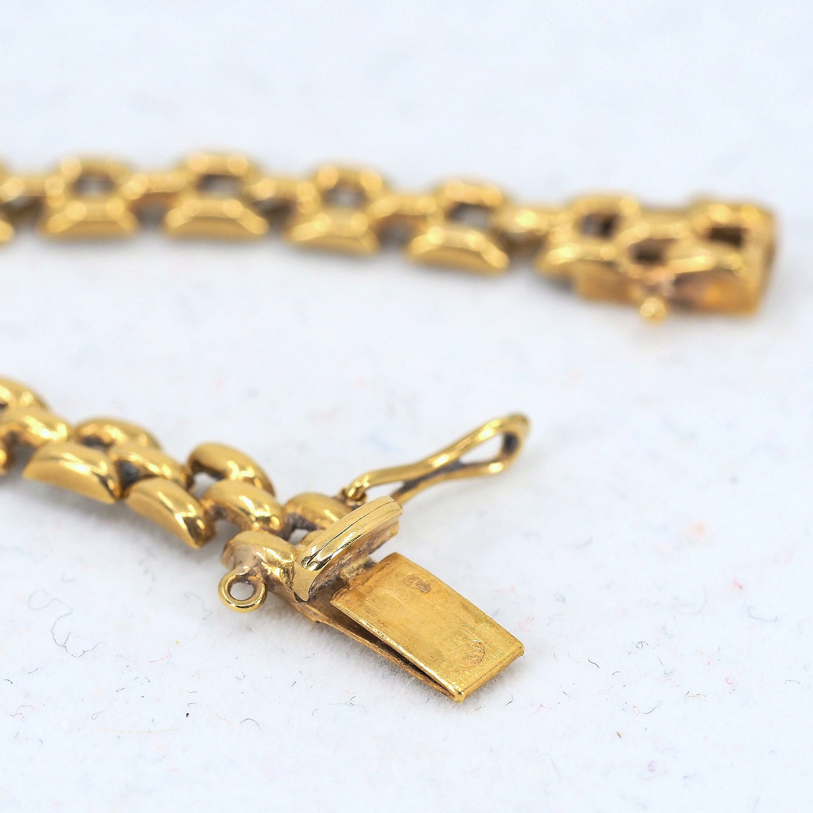 Attractive 18K Solid Gold Bracelet With Natural Sapphires and | Etsy